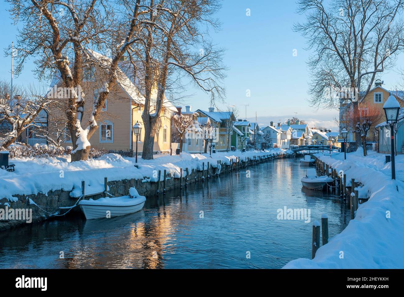 Winter along Trosa-river. Sweden Stock Photo - Alamy