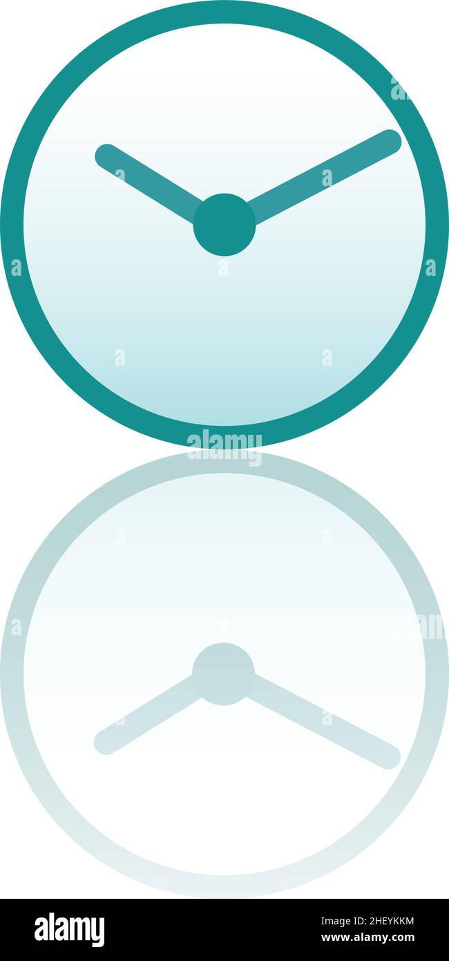 Color icon with reflection on the floor of a clock Stock Vector Image ...