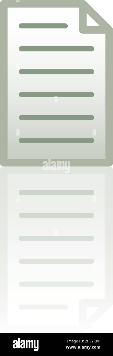 Color icon with reflection on the ground of a sheet of paper Stock ...