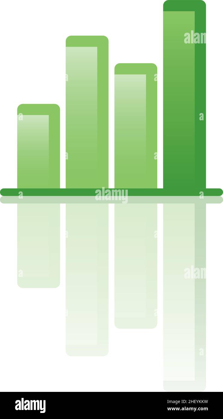 Color icon with reflection on the ground of a bar graph Stock Vector ...