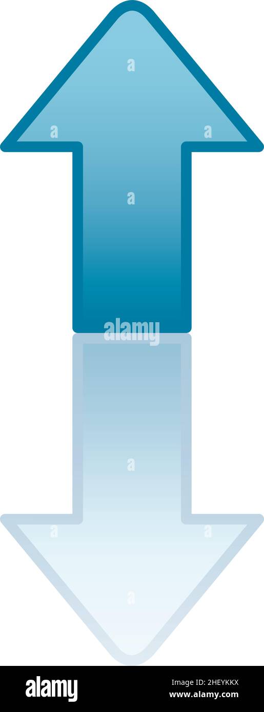 Color icon with reflection on the ground of a blue arrow Stock Vector ...