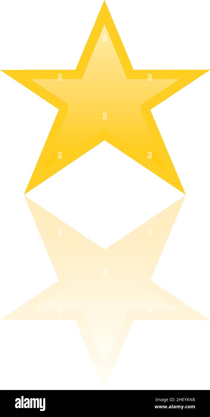 Color icon with reflection on the ground of a yellow star Stock Vector ...