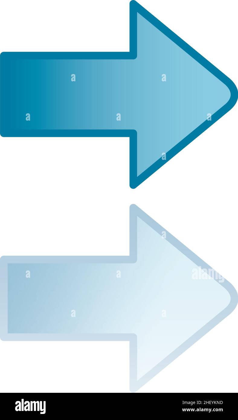 Color icon with reflection on the ground of a blue arrow Stock Vector ...