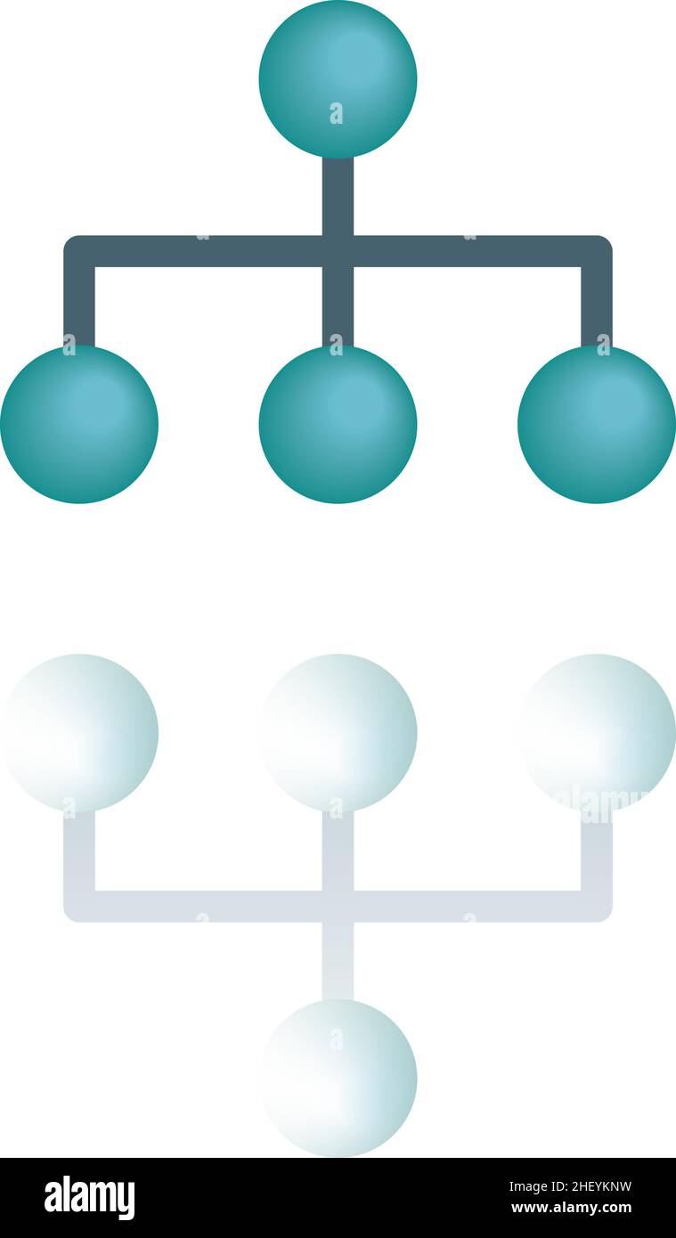 Color icon with reflection on the floor of an organization chart Stock ...