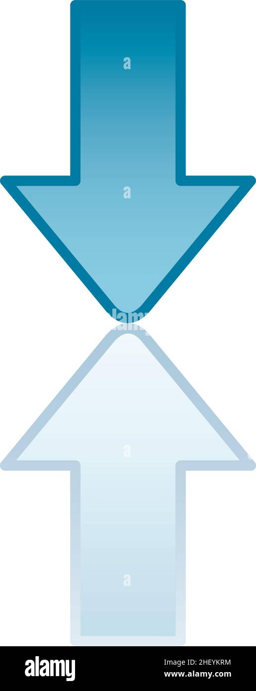 Color icon with reflection on the ground of a blue arrow Stock Vector ...