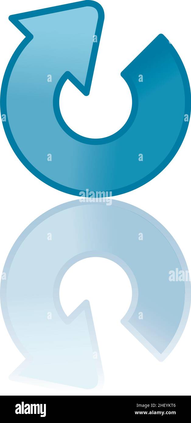 Color icon with reflection on the ground of a reverse arrow Stock ...