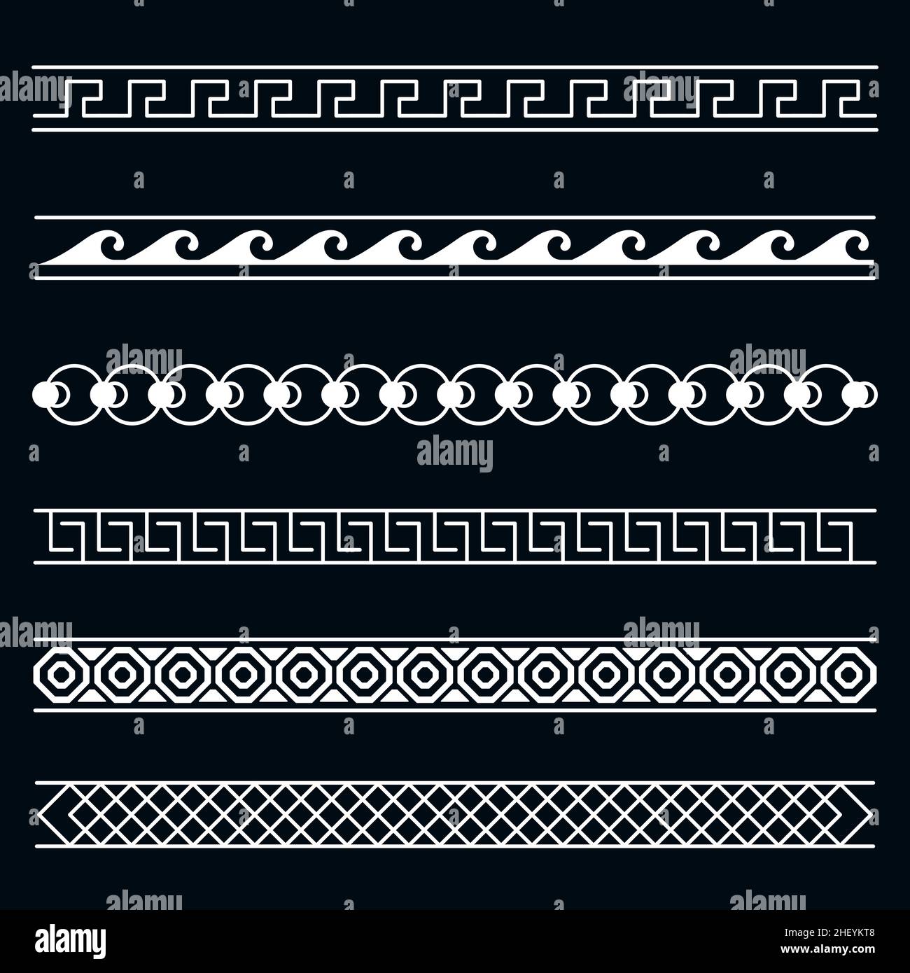 Hand drawn greek border set Vector illustration Stock Vector Image ...