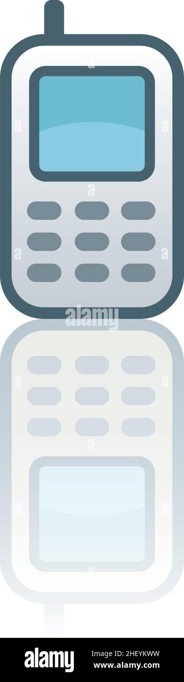 Color icon with reflection on the ground of a mobile phone Stock Vector ...