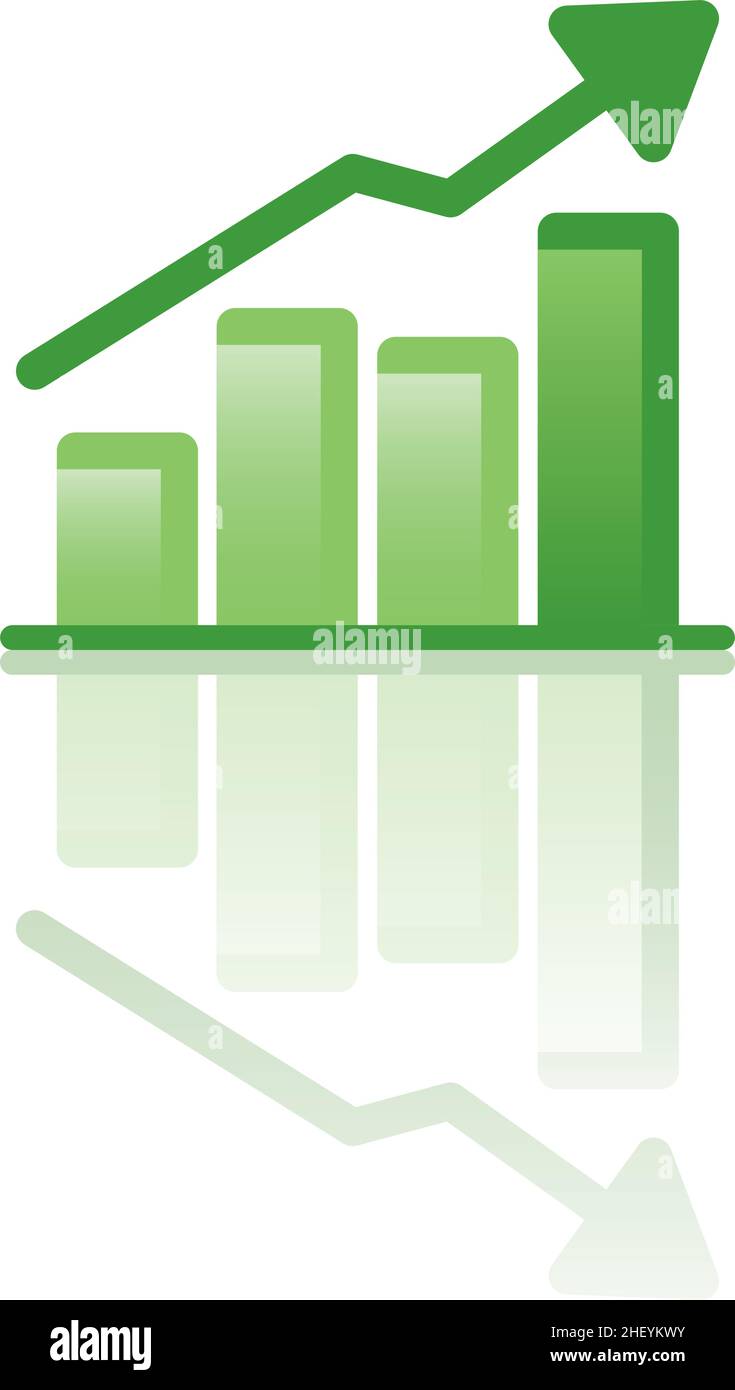 Color icon with reflection on the ground of a bar graph Stock Vector ...
