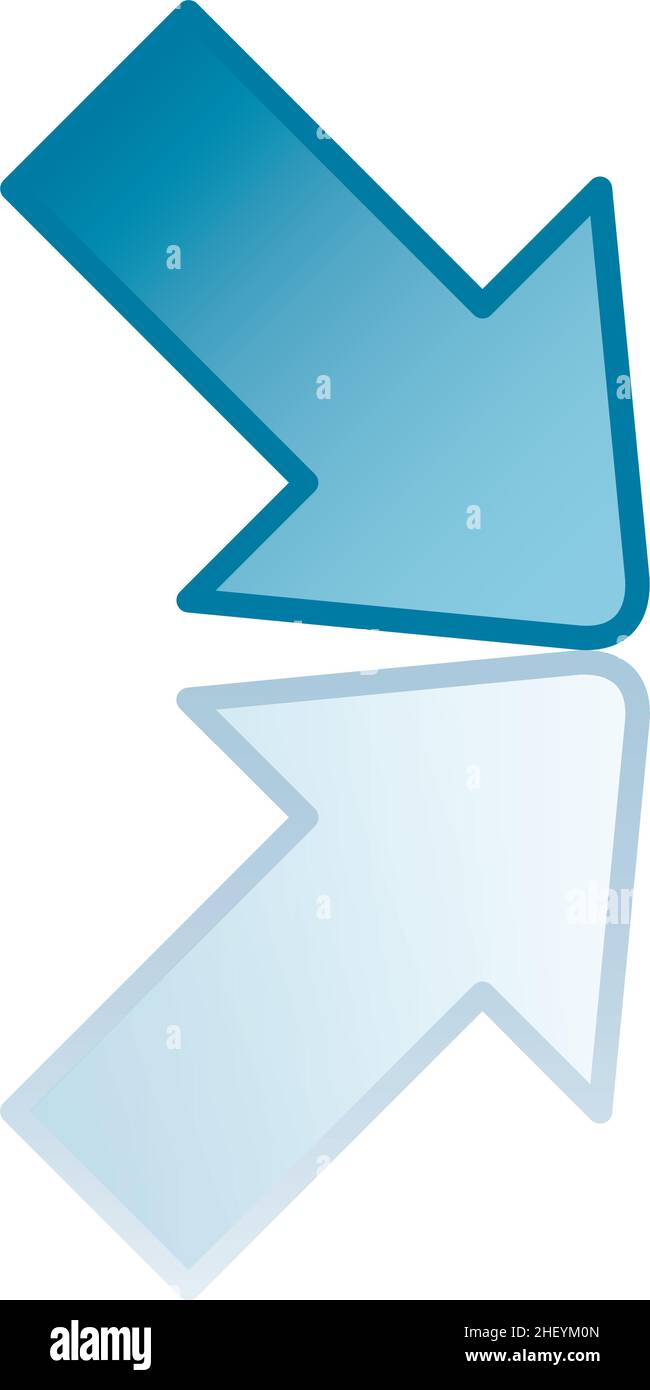 Color icon with reflection on the ground of a blue arrow Stock Vector ...