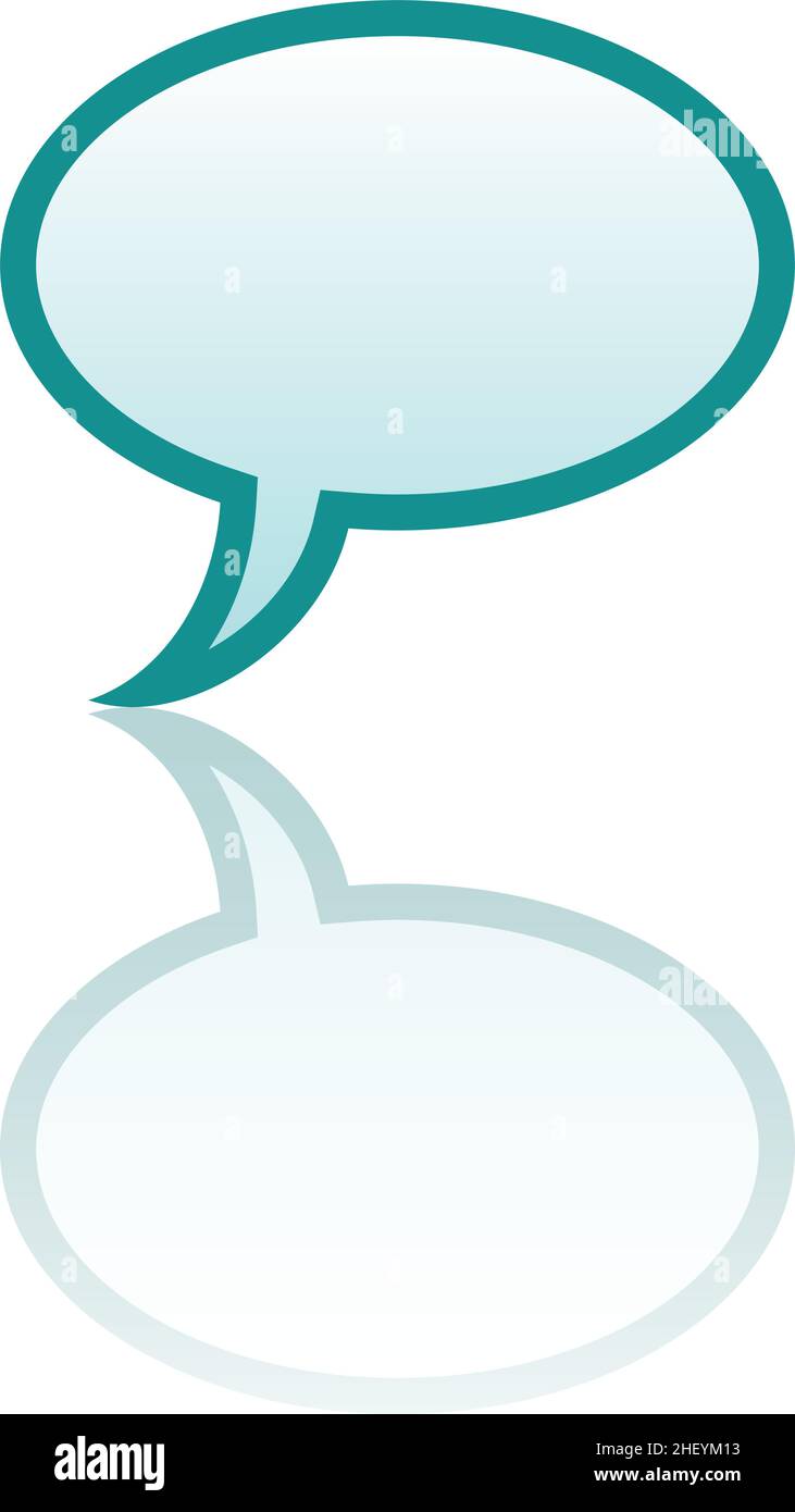 Color icon with reflection on the ground of a speech bubble Stock ...