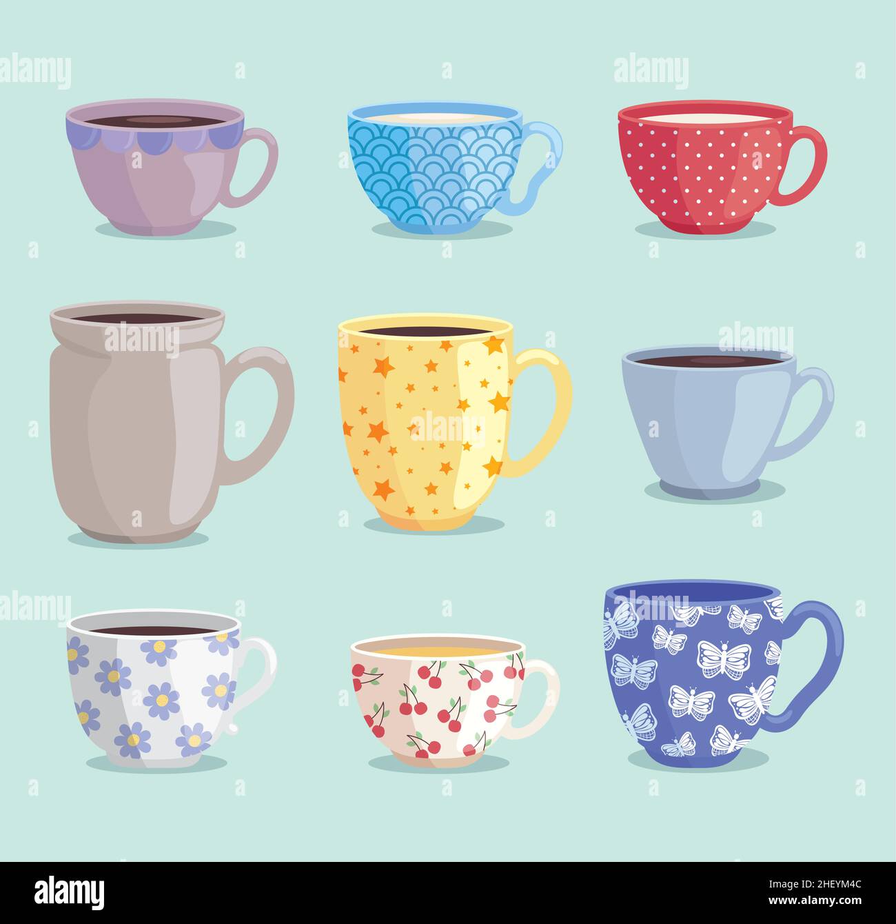 ceramic cups icons Stock Vector Image & Art - Alamy