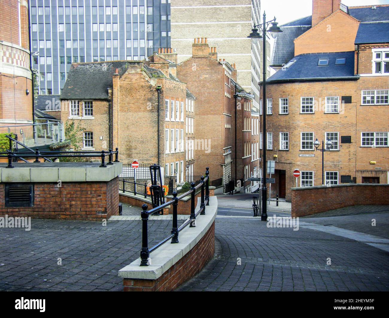 typical old brick buildings in the english town of Nottingham Stock ...