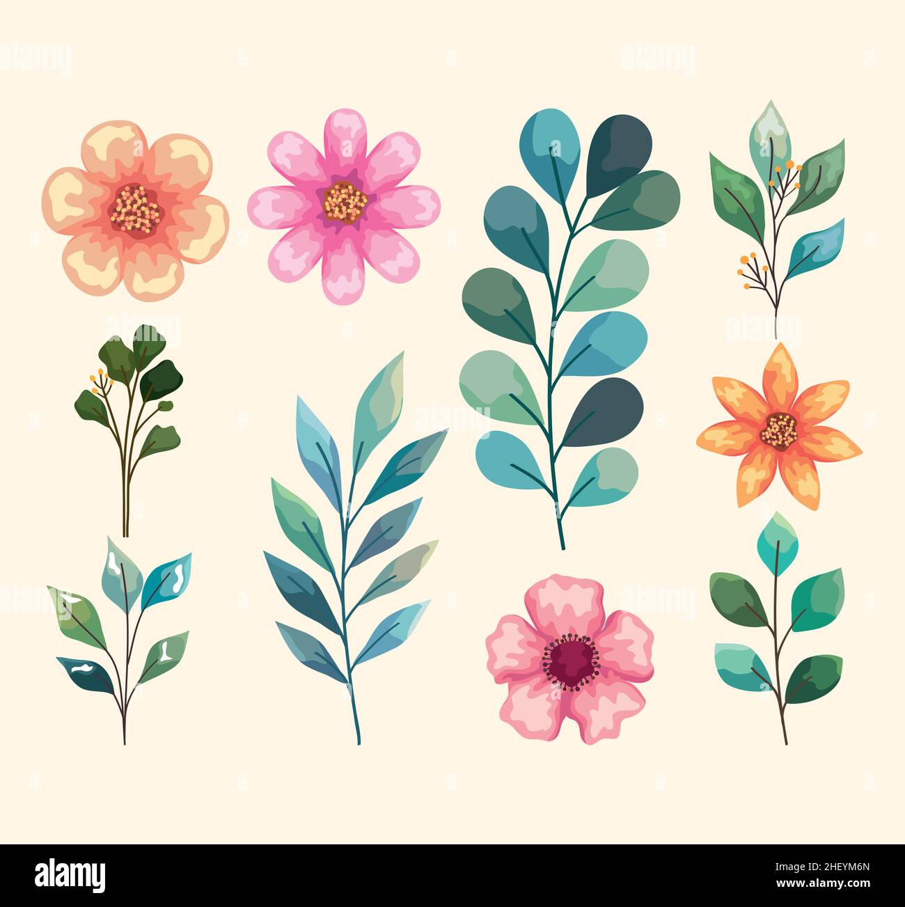 ten watercolor nature icons Stock Vector Image & Art - Alamy