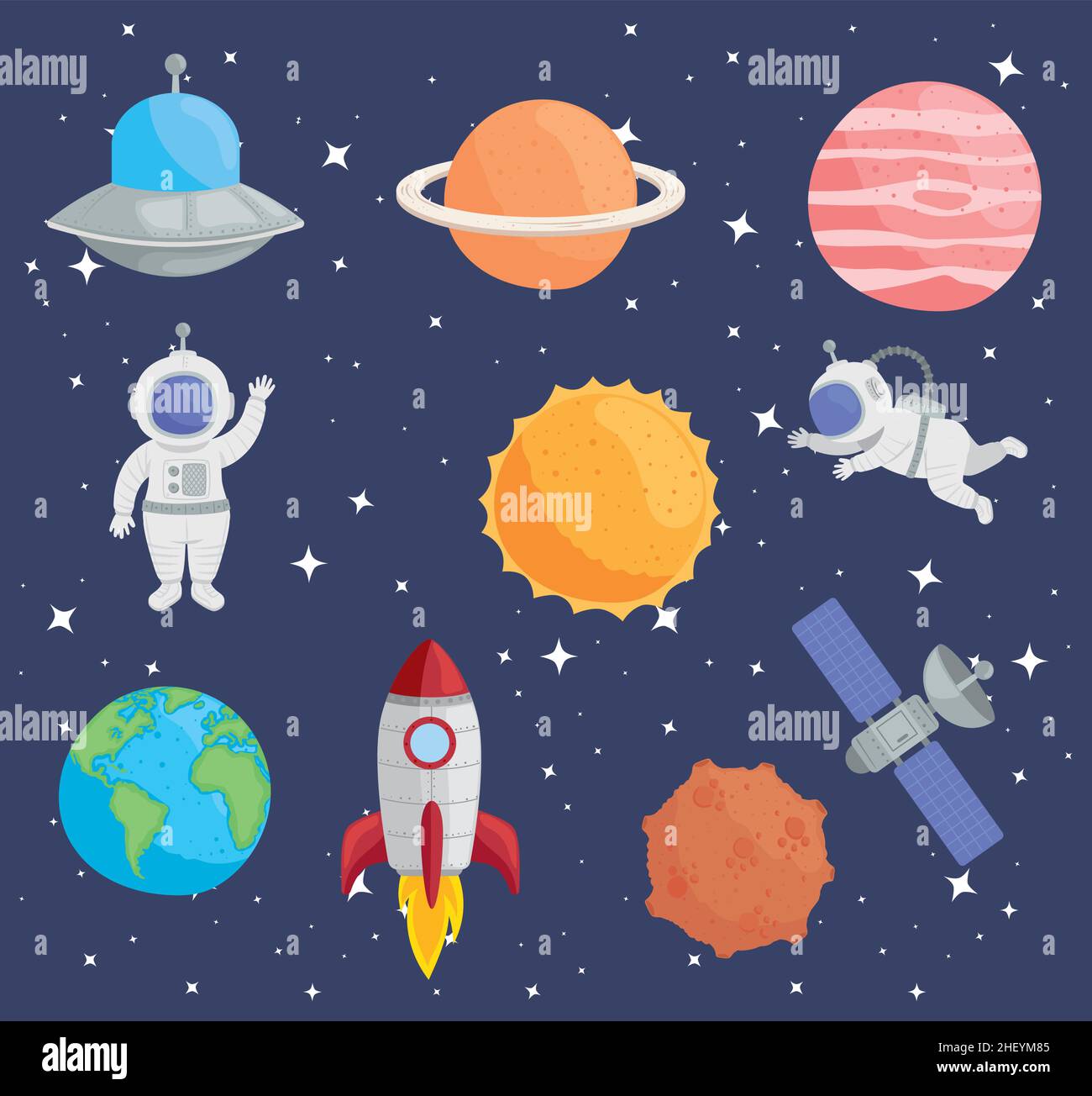 ten universe and space icons Stock Vector Image & Art - Alamy