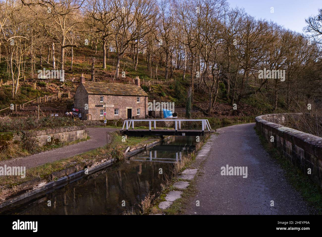Canal cottage, High Peak Junction, Derbyshire, England Stock Photo - Alamy