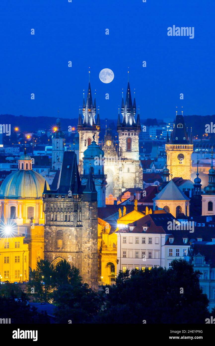 Old town of prague on moonligh nigt hi-res stock photography and images ...