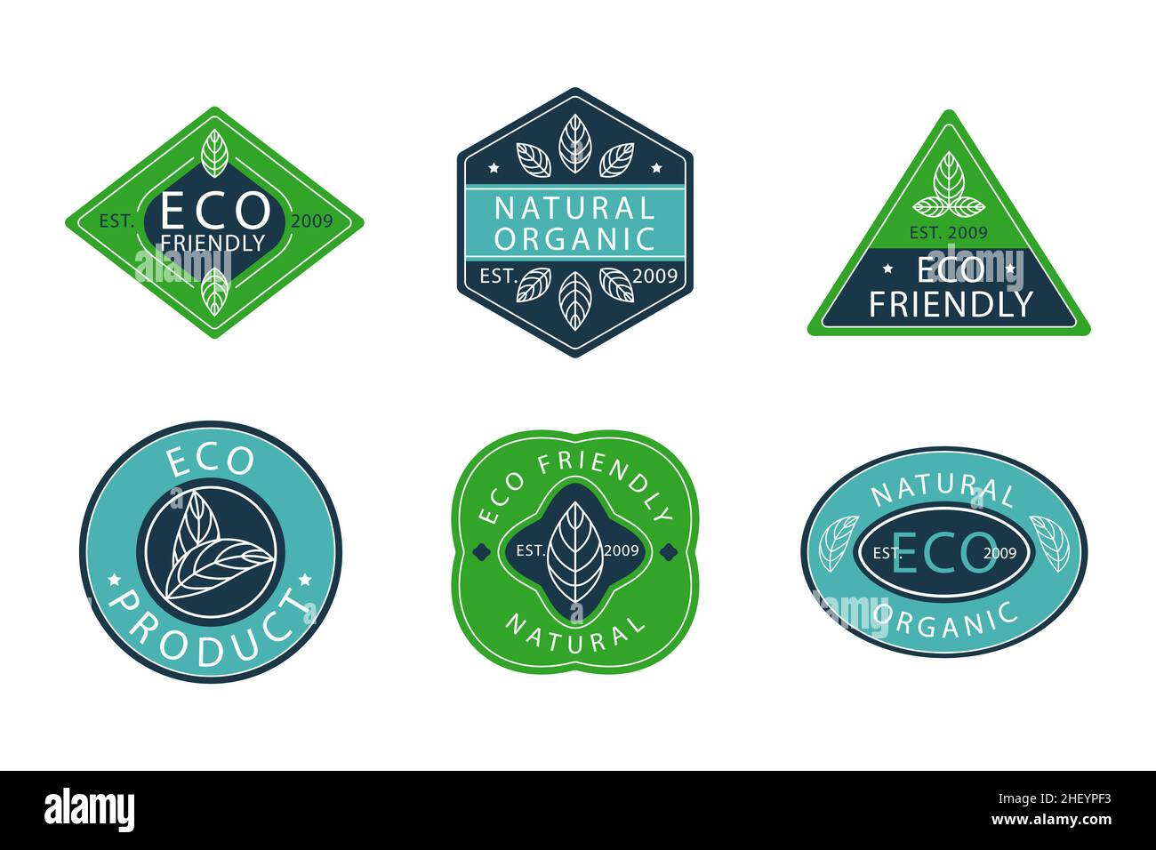 Flat design eco friendly labels Vector illustration Stock Vector Image ...
