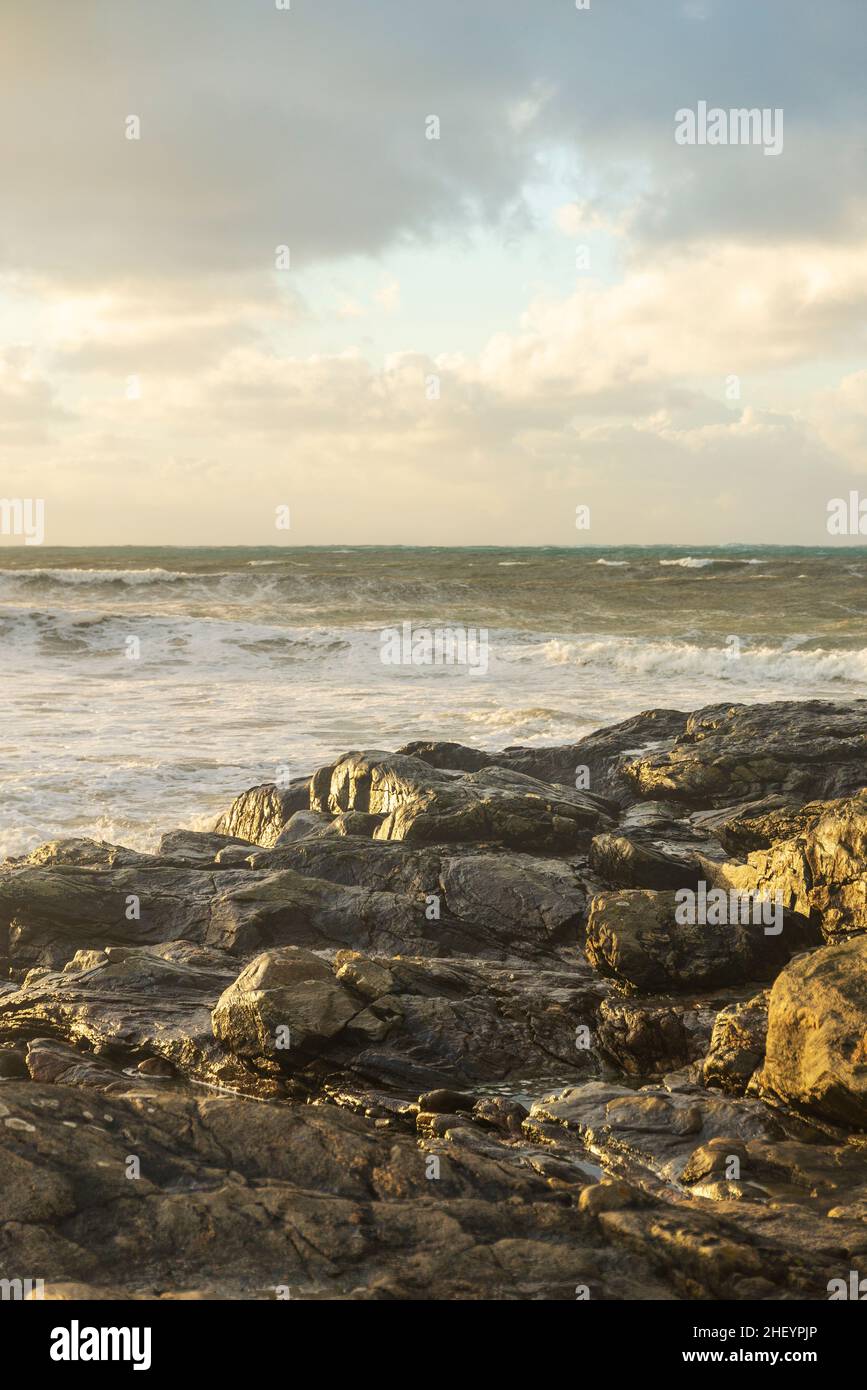 Dramatic sky crashing waves hi-res stock photography and images - Alamy