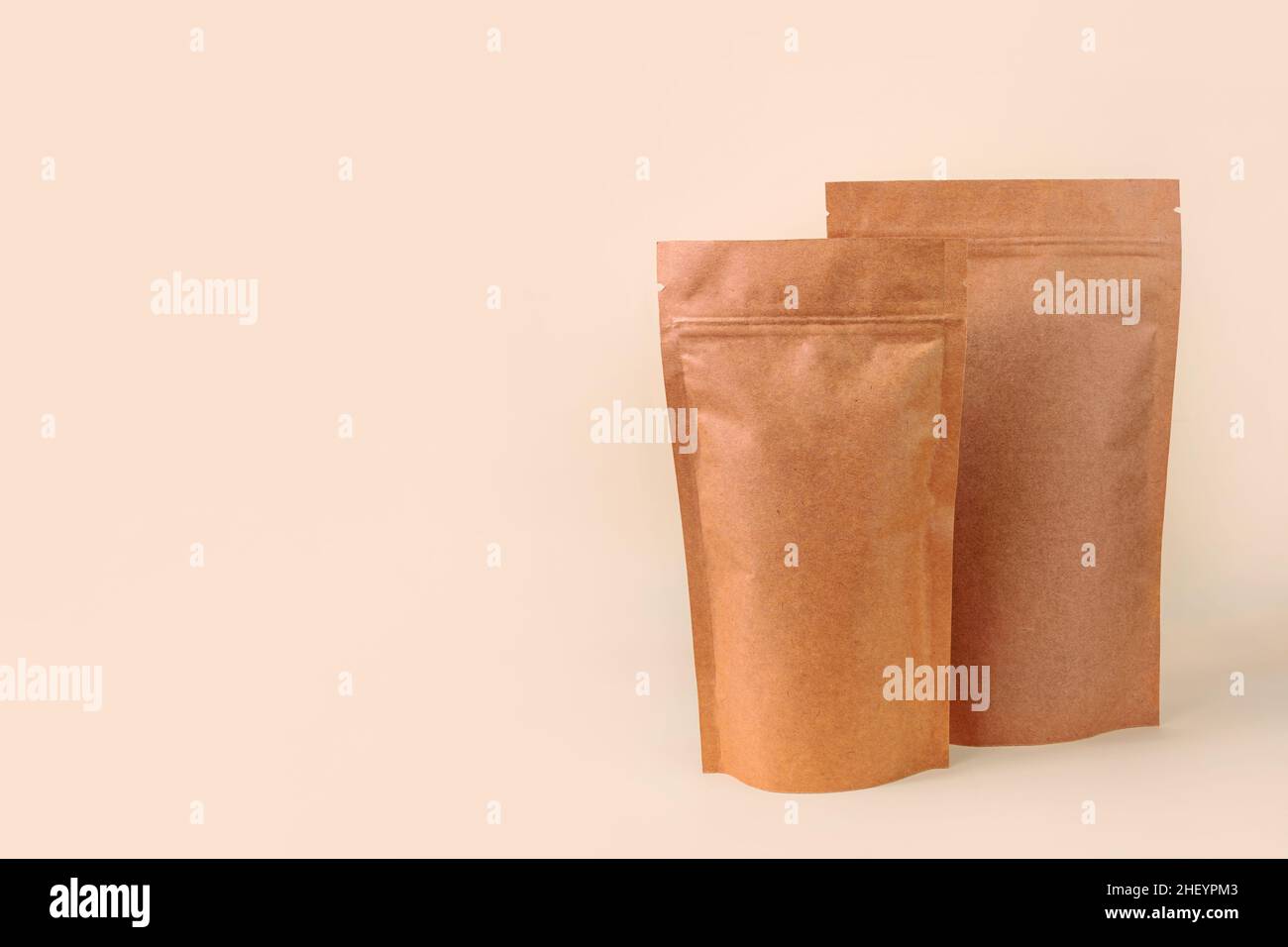 Pouch bags mockup neutral beige background monochrome. Merchandise ...