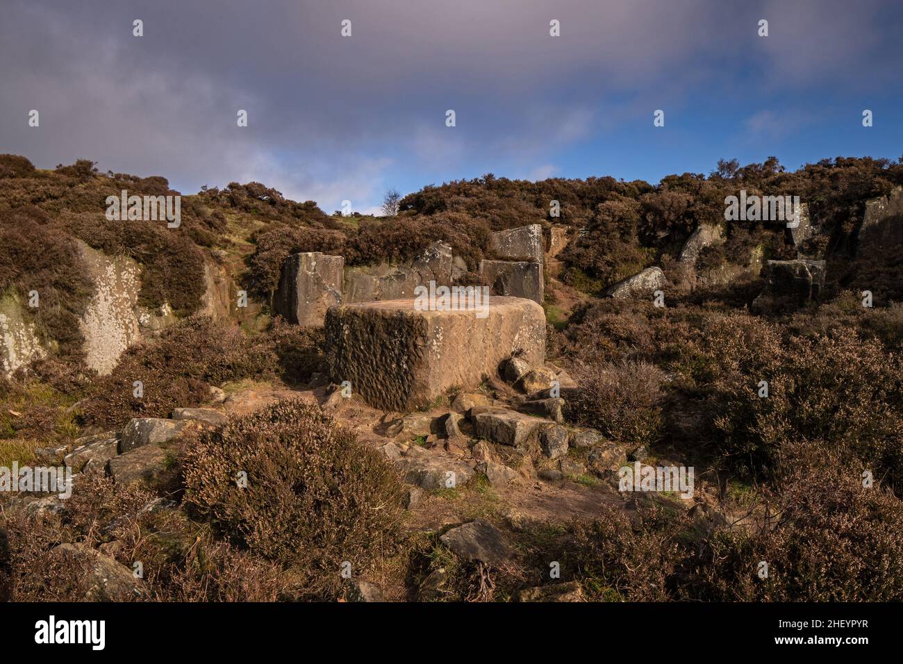 Stanton Moor, Derbyshire cork stone quarry Stock Photo - Alamy