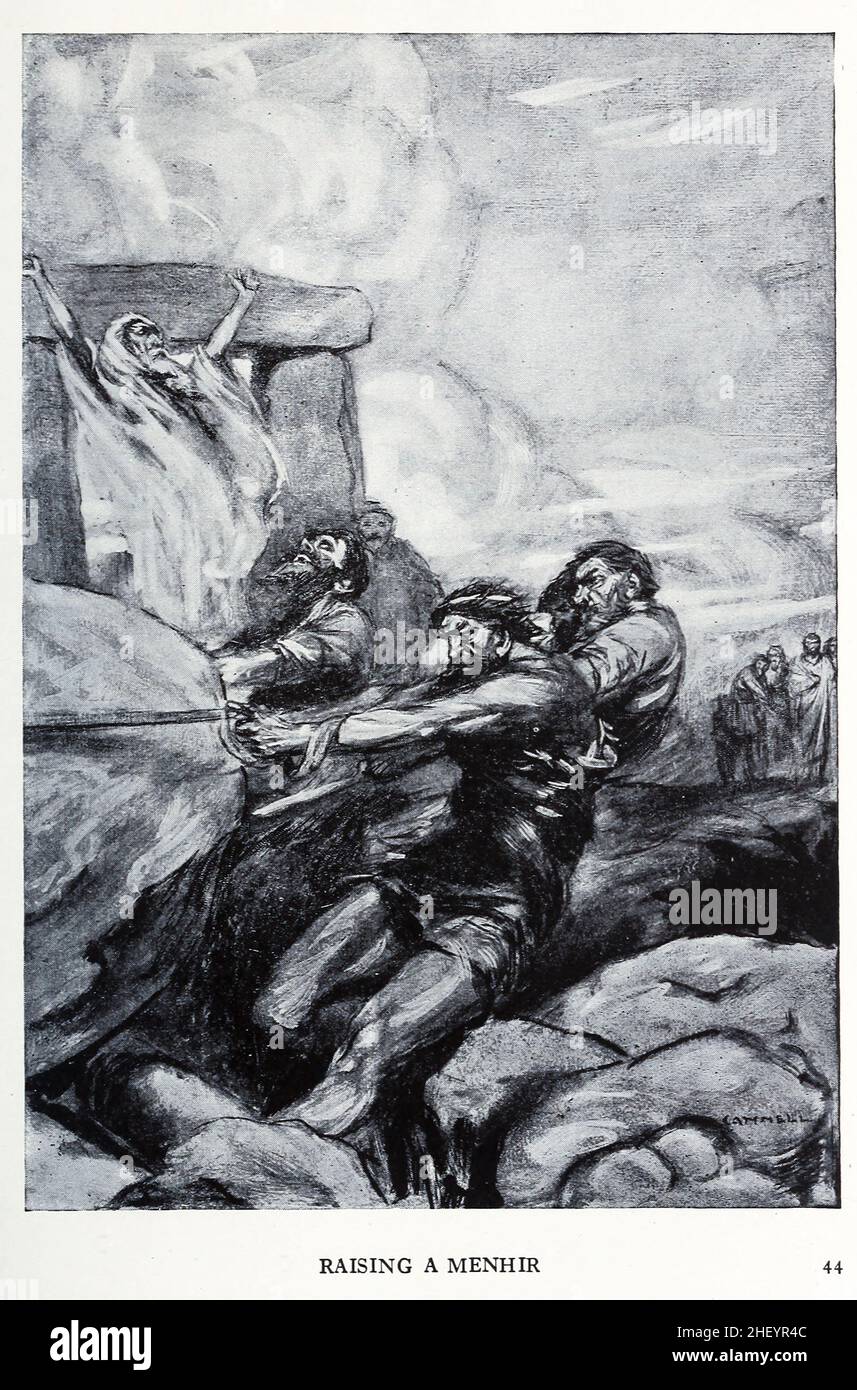 RAISING A MENHIR from The Legend of Carnac in the book ' Legends and ...