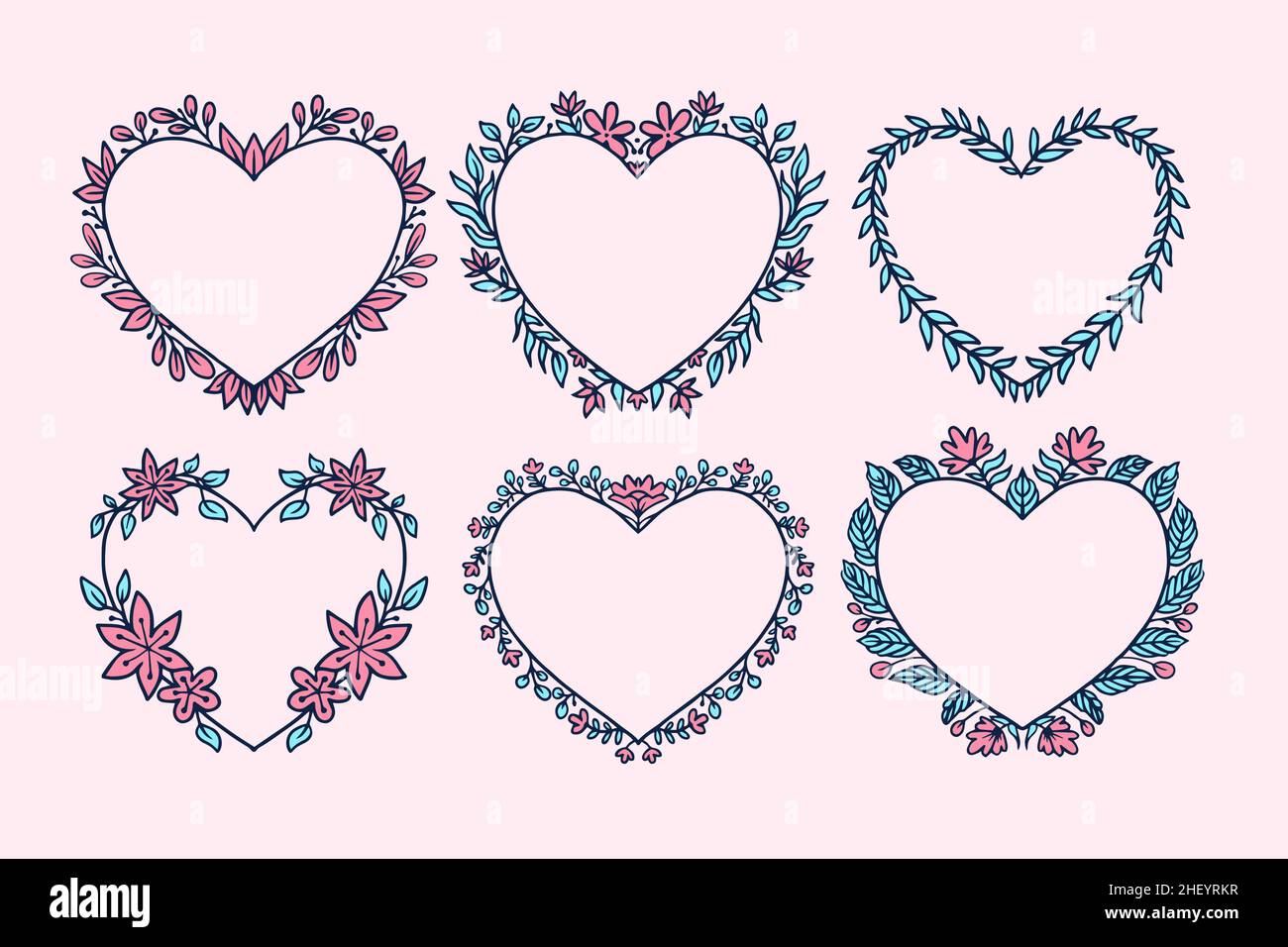 Hand drawn hearts border and frame Vector illustration Stock Vector ...