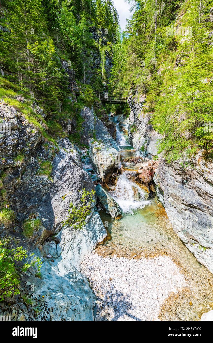 Summer among the paths, waterfalls and the villages of Sappada Stock ...