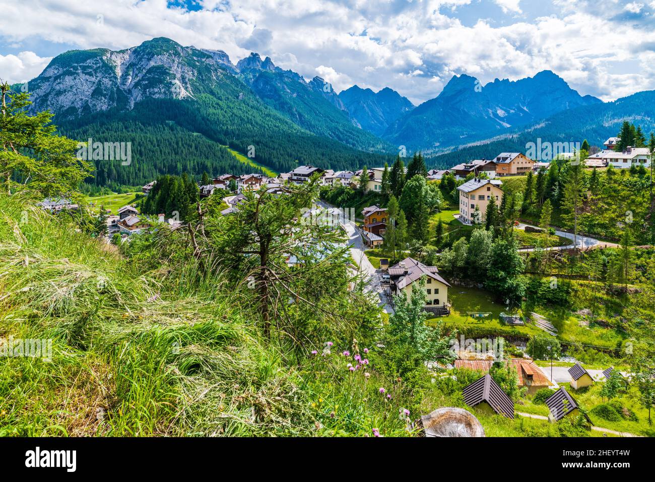 Summer among the paths, waterfalls and the villages of Sappada Stock ...
