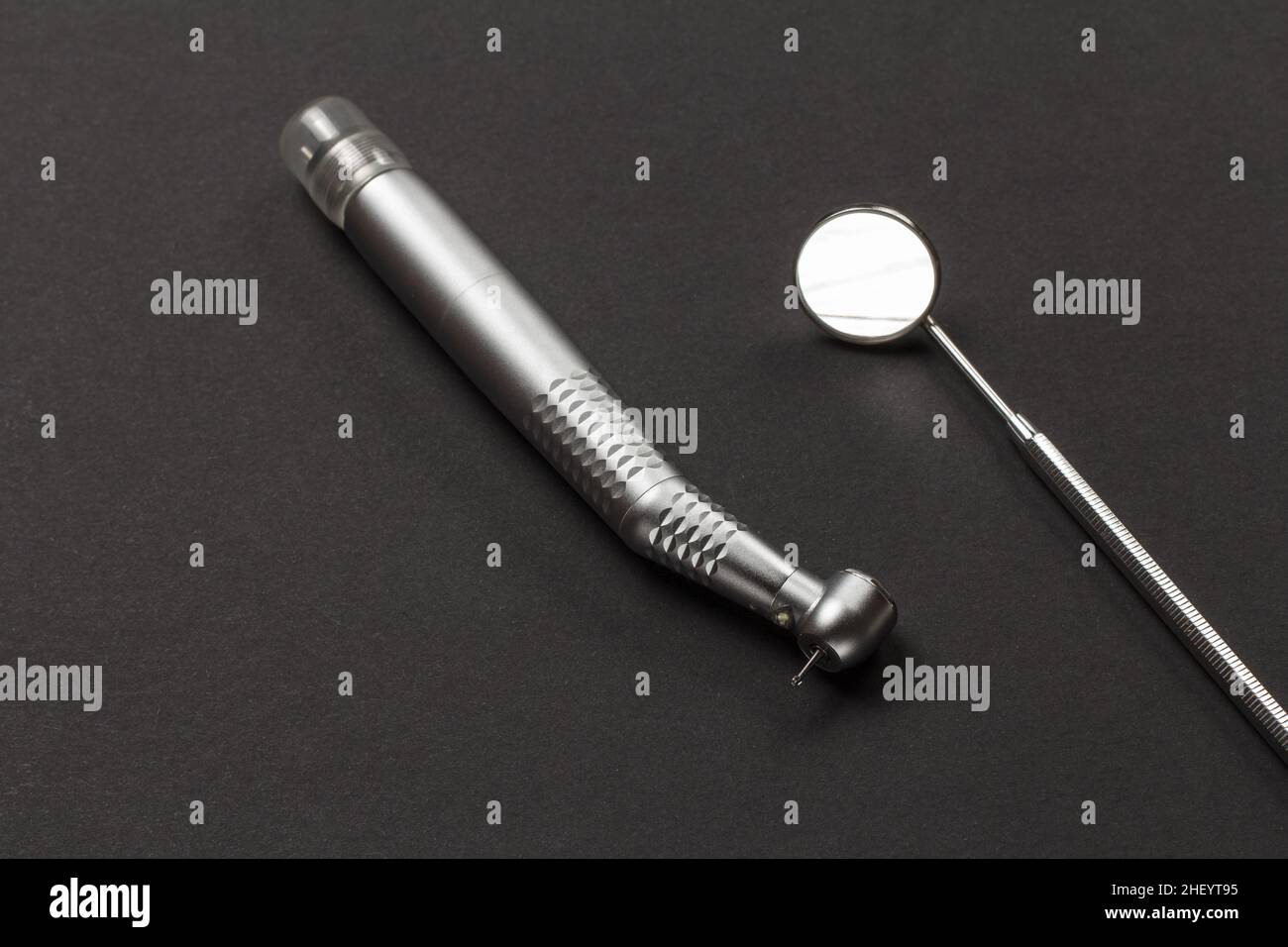 High-speed dental handpiece and metal mirror. Dental instruments for ...