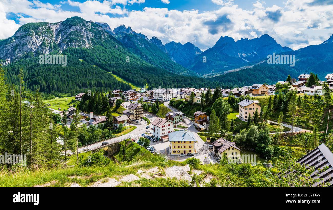 Summer among the paths, waterfalls and the villages of Sappada Stock ...