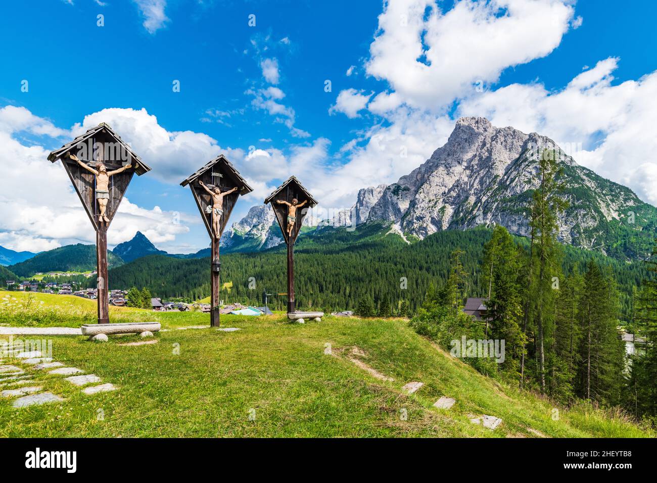 Summer among the paths, waterfalls and the villages of Sappada Stock ...