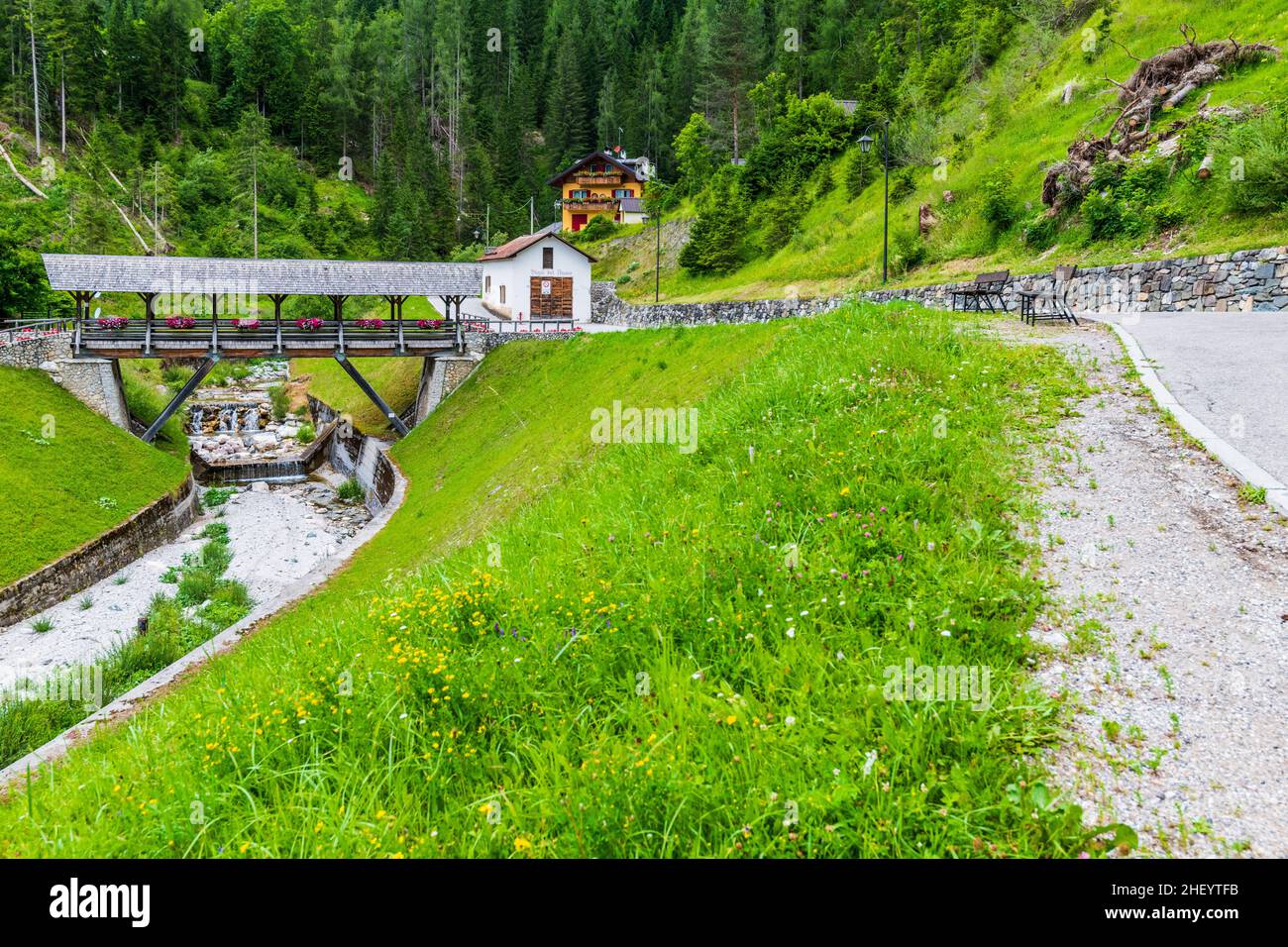 Summer among the paths, waterfalls and the villages of Sappada Stock ...