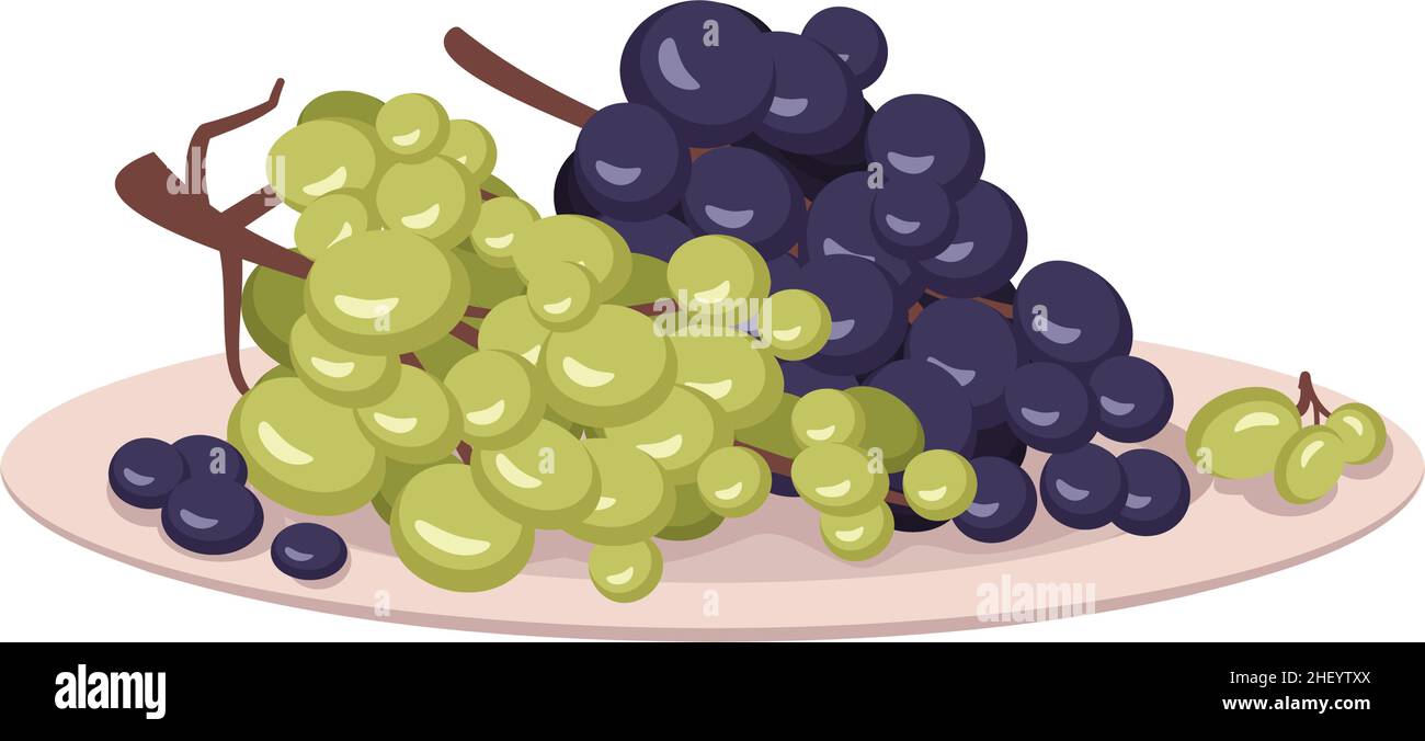 Plate green grapes Stock Vector Images - Alamy