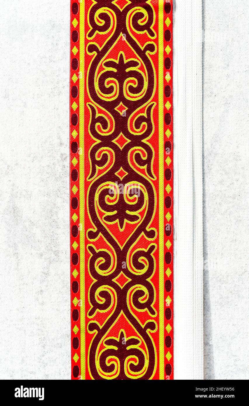 Traditional Kyrgyz carpet ornamen. Decorative art of nomads. Background ...