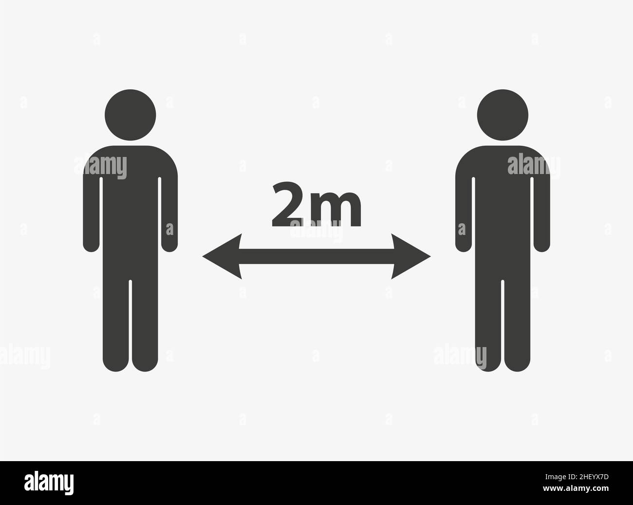 Two meters distance between people vector sign Stock Vector Image & Art ...