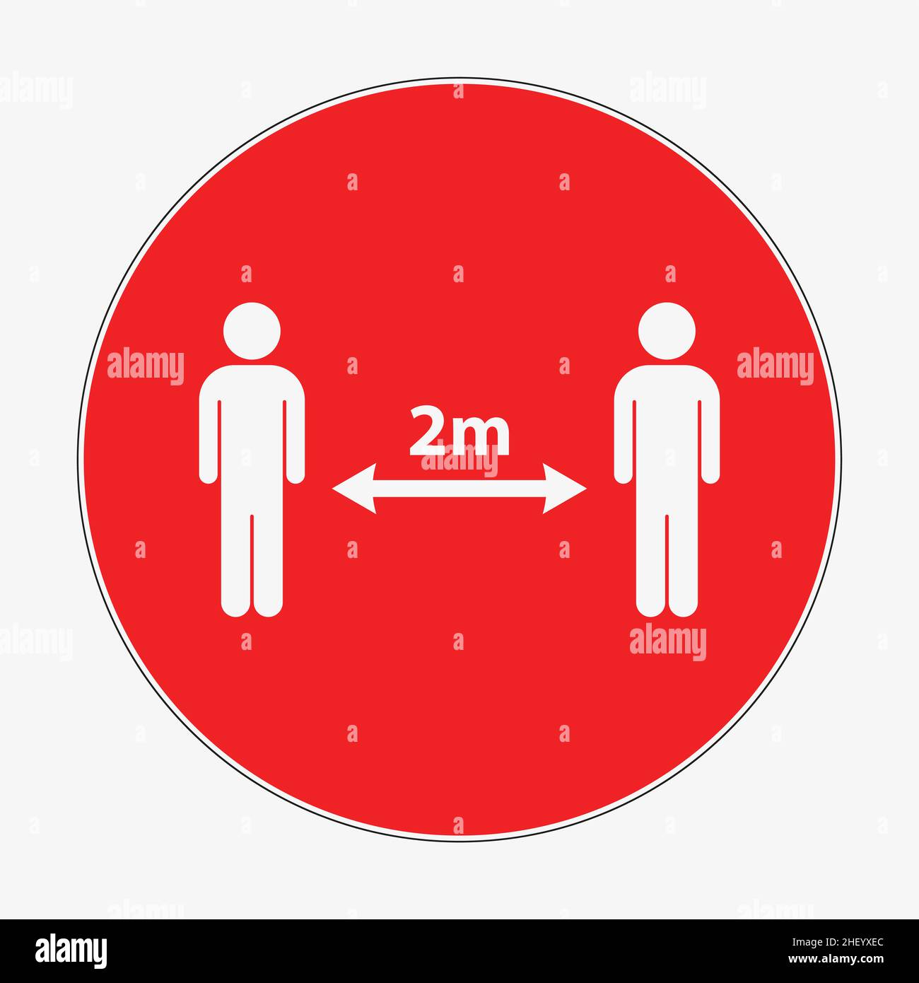 Two meters distance between people red circle Stock Vector Image & Art ...