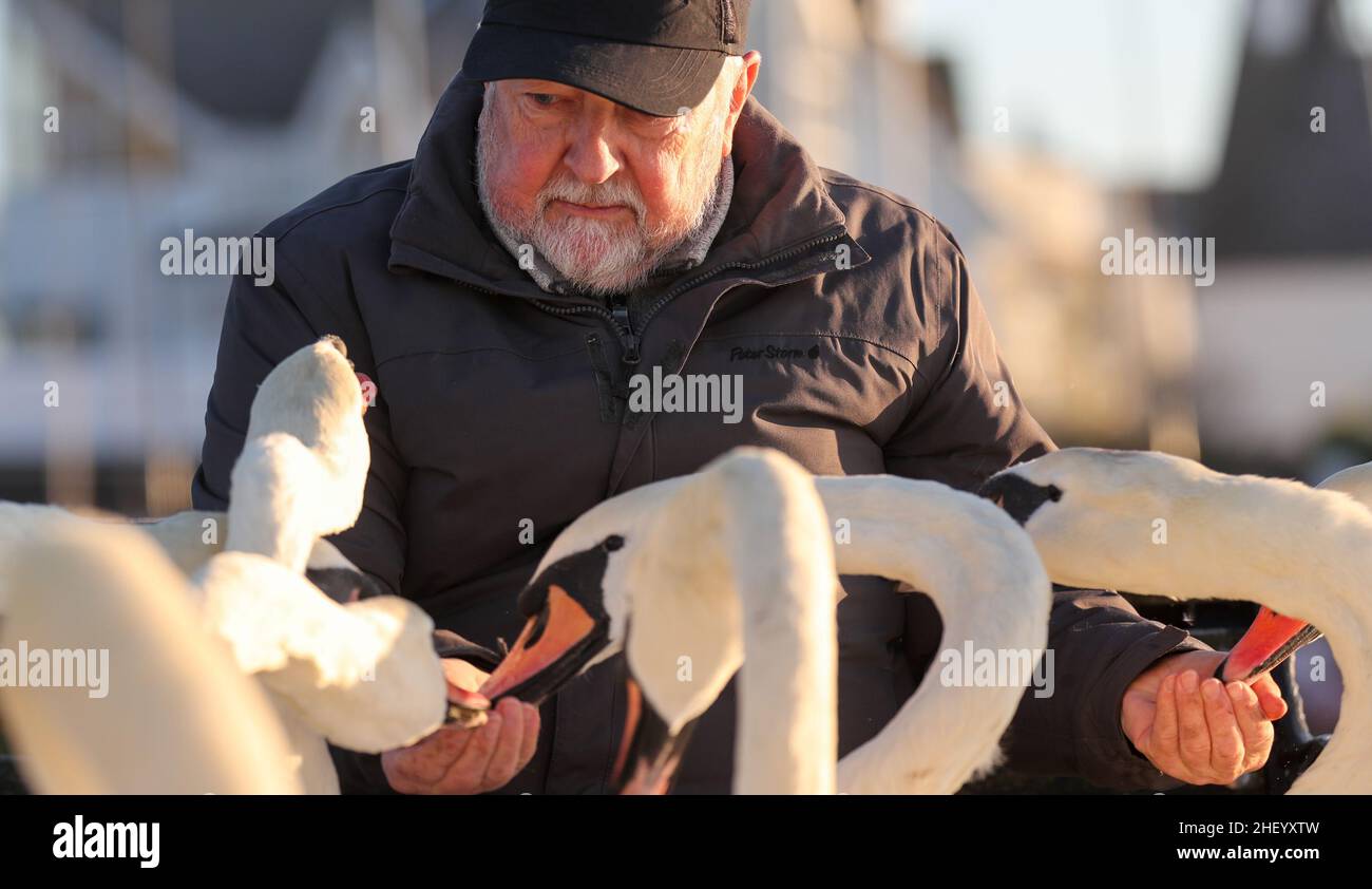 Christchurch, UK. 13th Jan 2022. Roger Lampert has spent two years ...