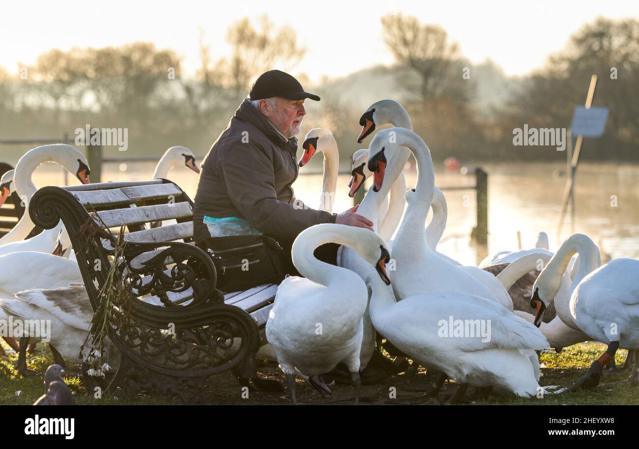 Christchurch, UK. 13th Jan 2022. Roger Lampert has spent two years ...