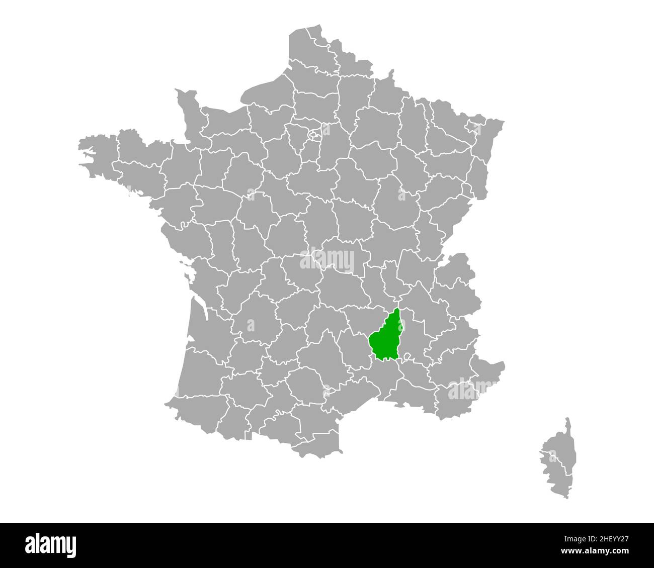 Map of Ardeche in France Stock Photo - Alamy