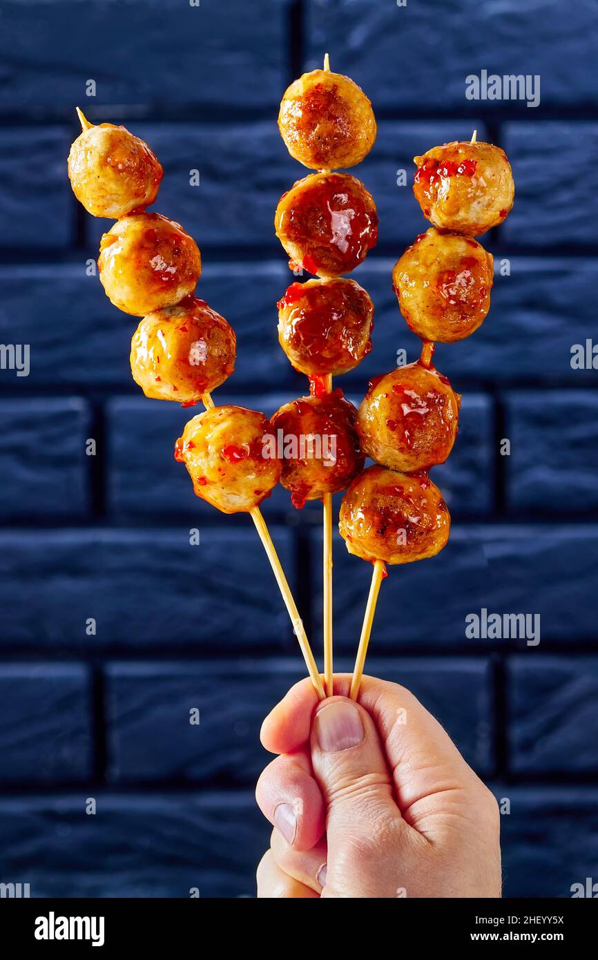 Meatball skewers hi-res stock photography and images - Alamy