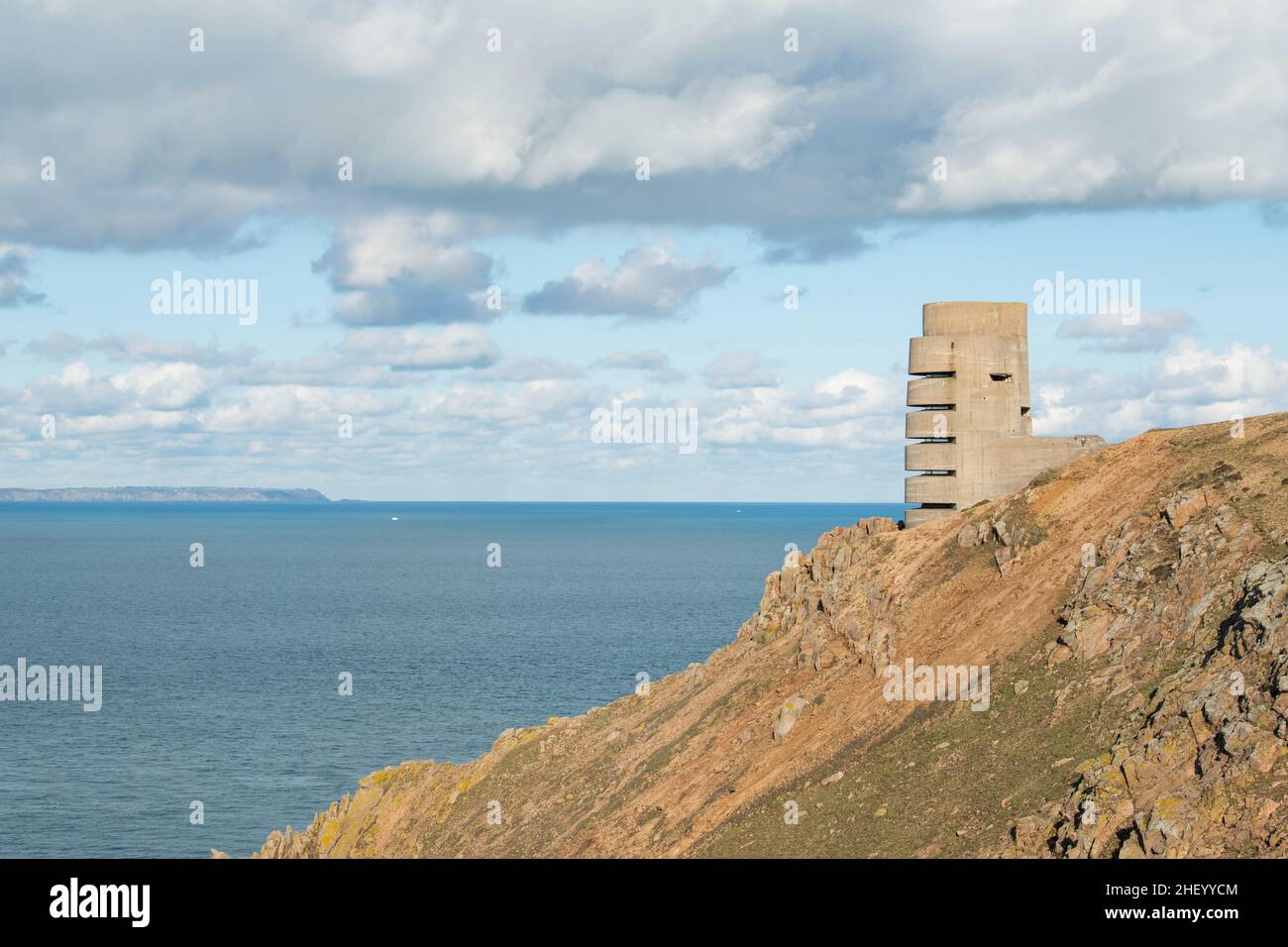 WWII German observation tower, Les Landes, St Ouen, Jersey, Channel ...