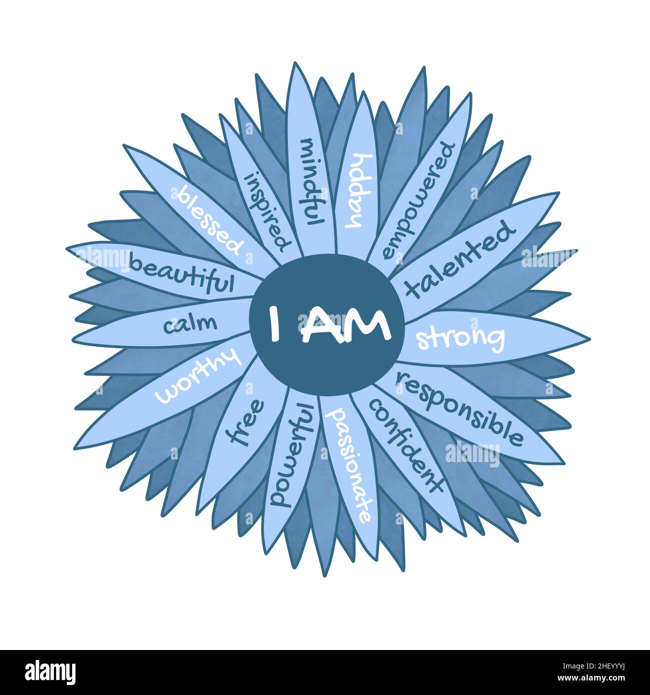 I am affirmations chamomile flower. Self love concept for women ...
