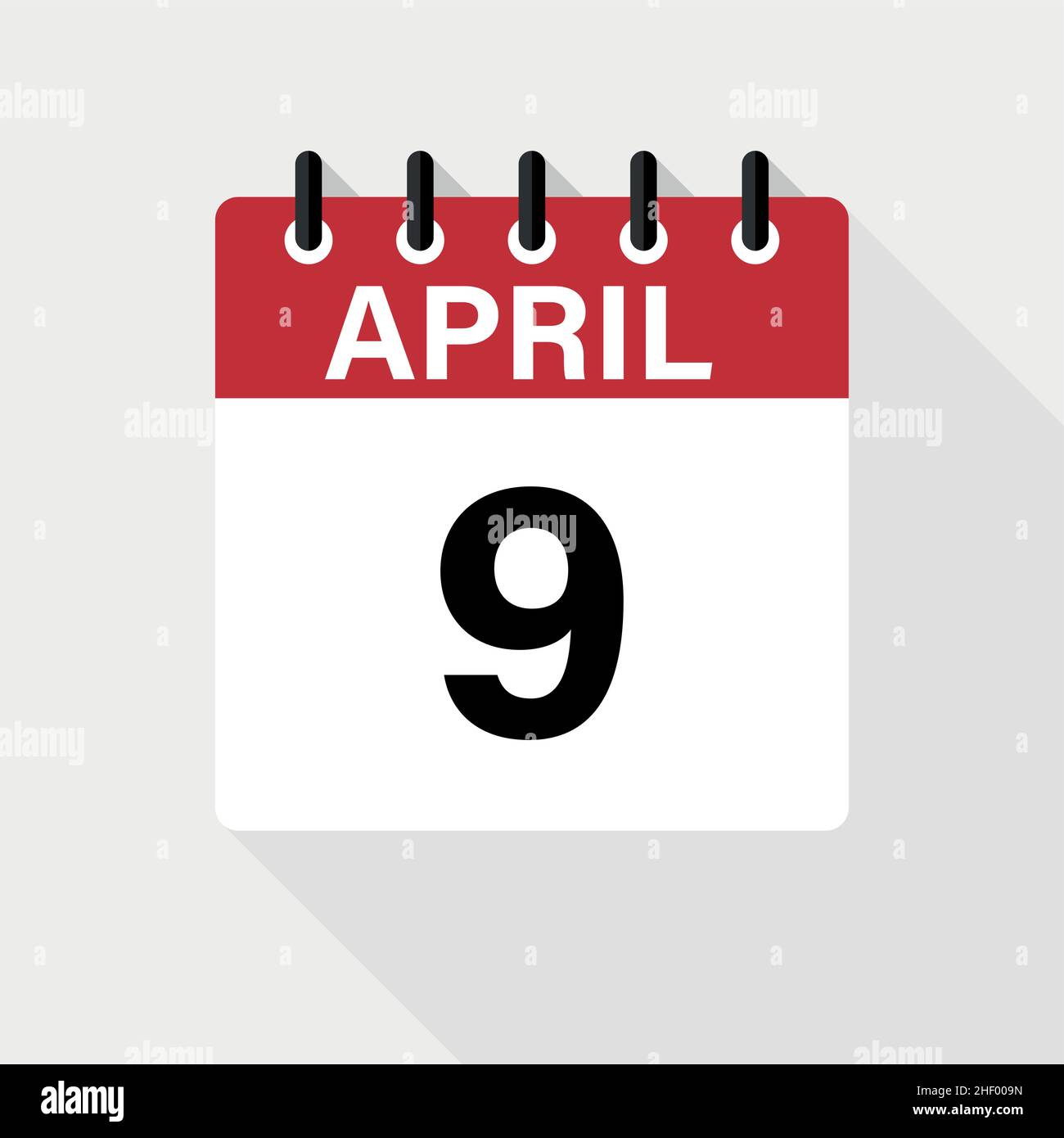 April - Calendar Icon. Calendar Icon with shadow. Flat style. Date, day ...