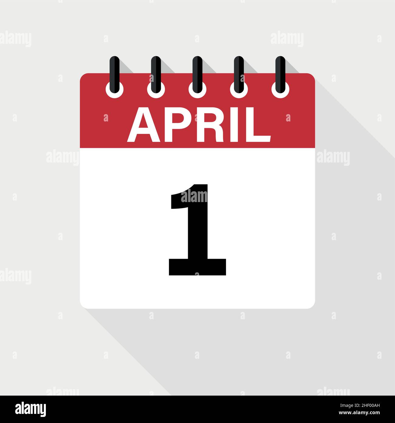 April - Calendar Icon. Calendar Icon with shadow. Flat style. Date, day ...