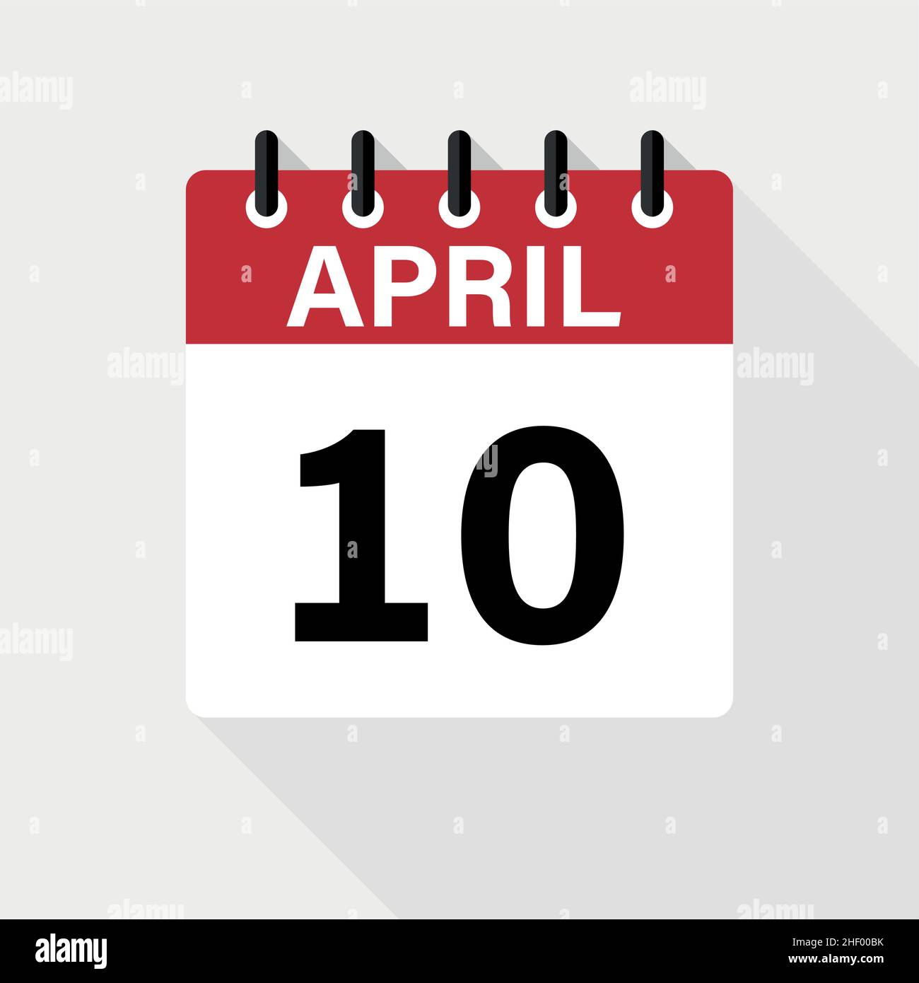 April - Calendar Icon. Calendar Icon with shadow. Flat style. Date, day ...