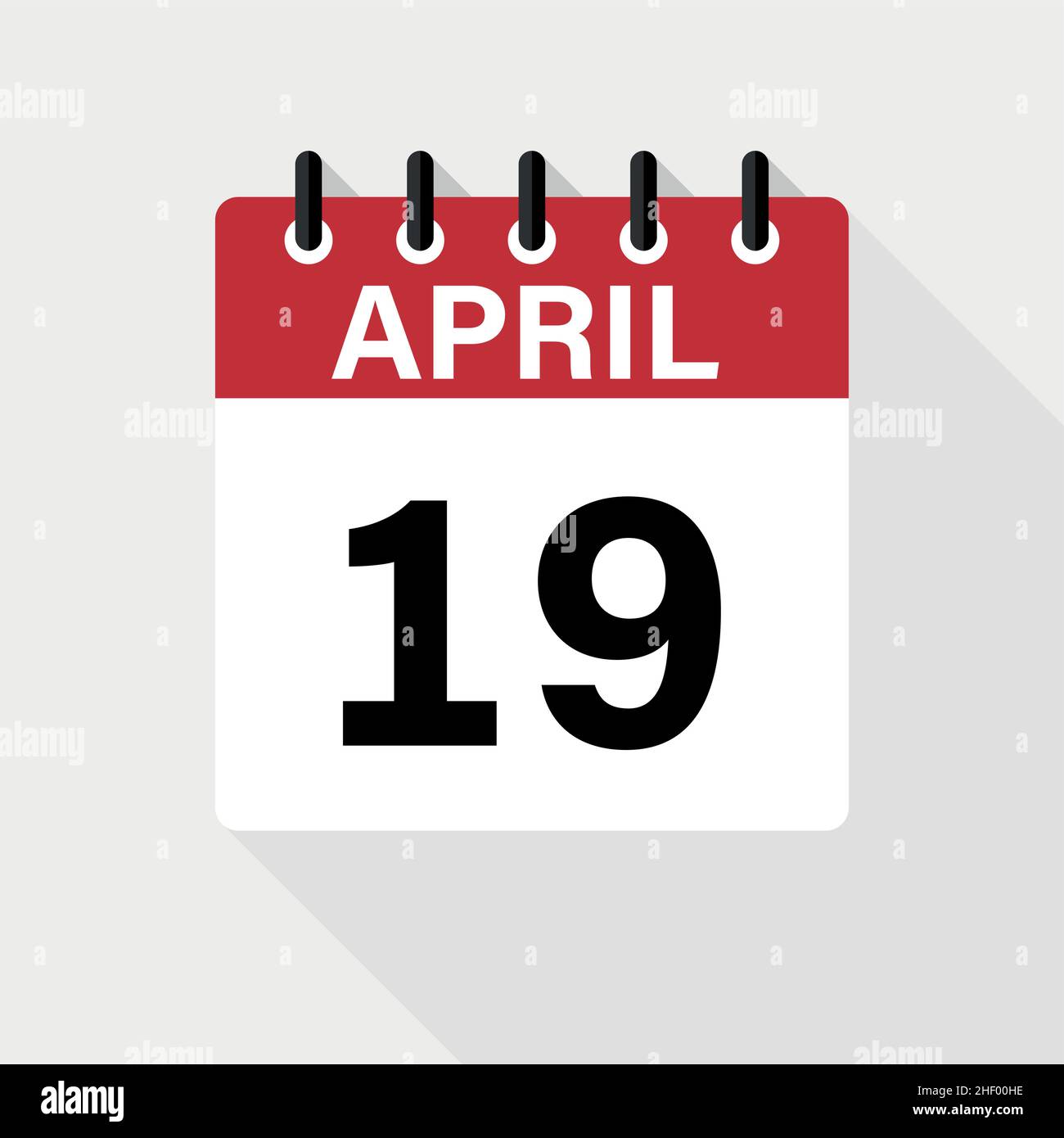April - Calendar Icon. Calendar Icon with shadow. Flat style. Date, day ...