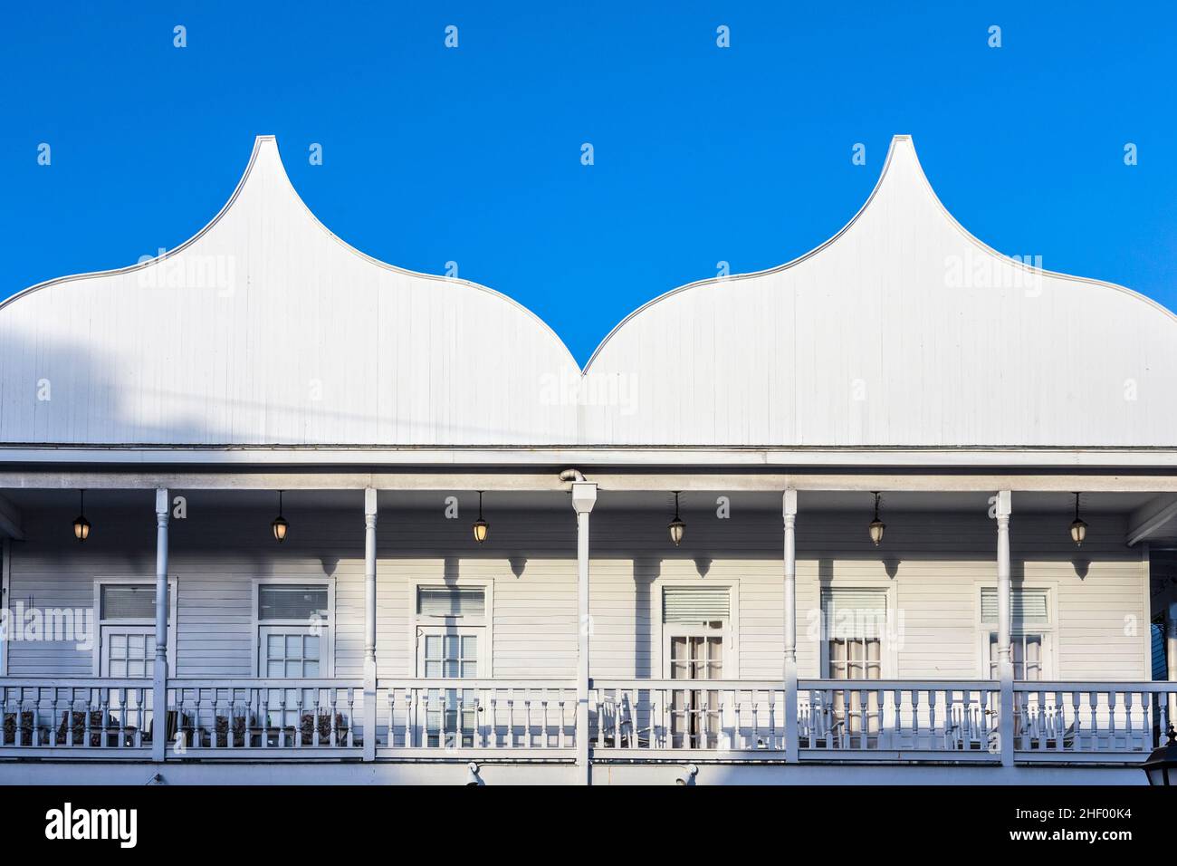 typical wooden historic architecture from early last century downtown ...