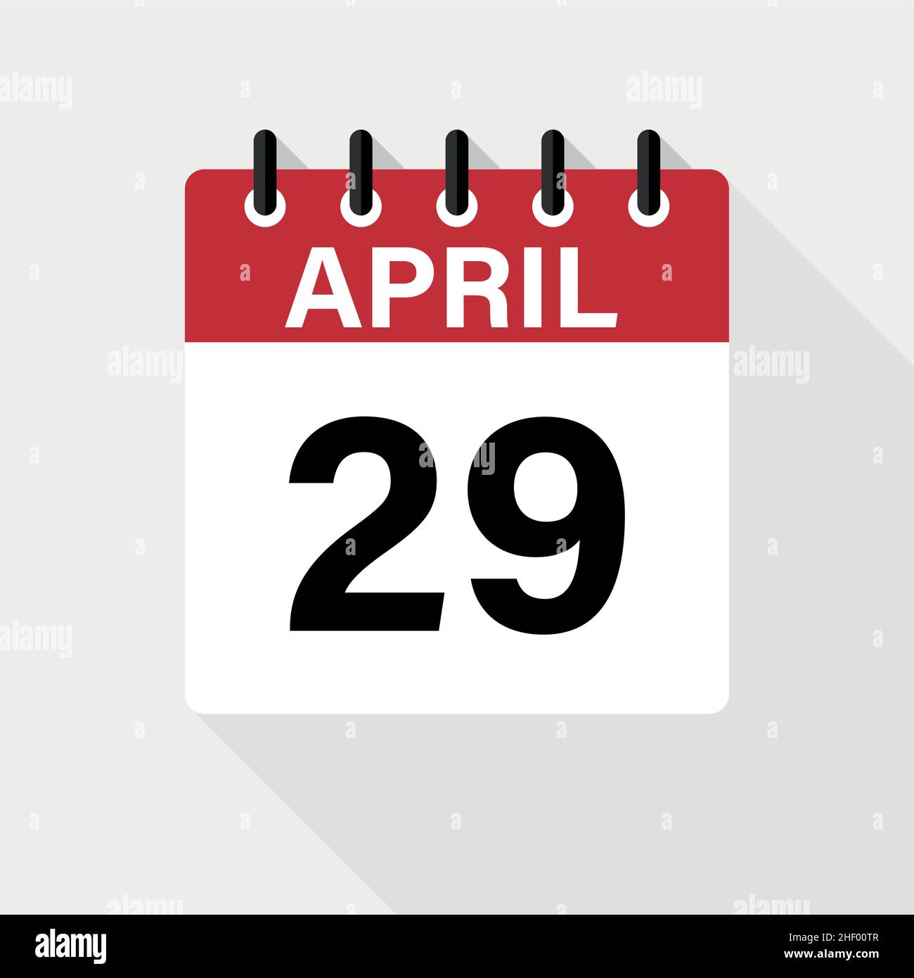 April - Calendar Icon. Calendar Icon with shadow. Flat style. Date, day ...