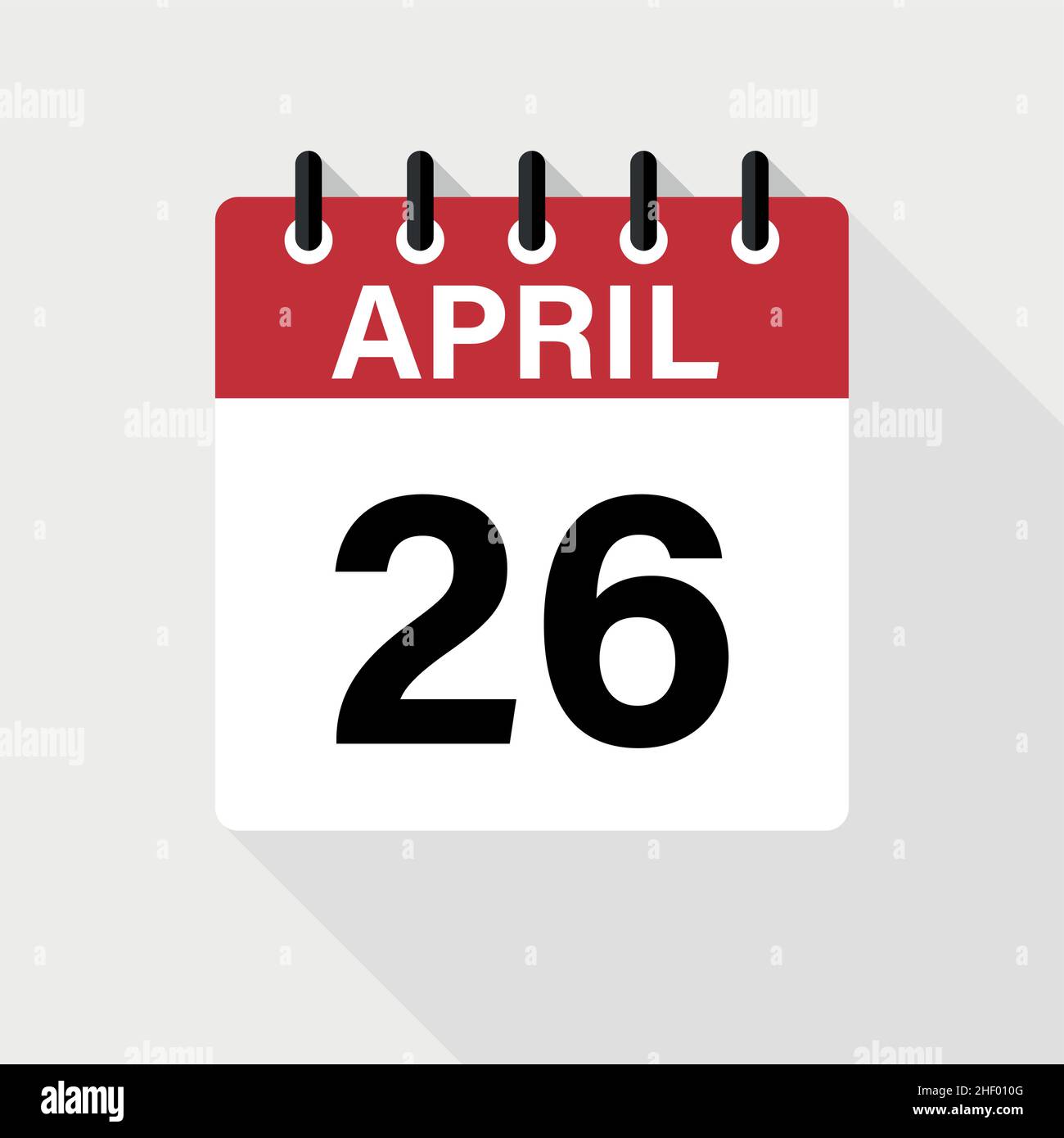 April - Calendar Icon. Calendar Icon with shadow. Flat style. Date, day ...
